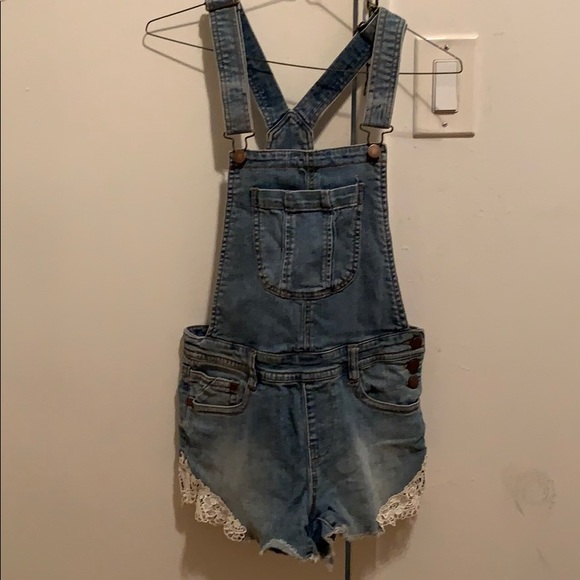 Aqua | Other | Overalls With Lace | Poshmark